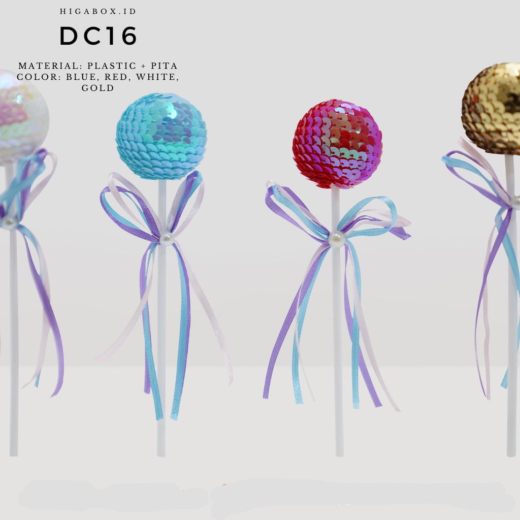 Jual Cake topper hiasan kue bola emas perak biru pink putih-DC16 ...
