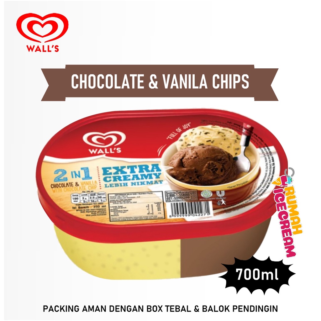 Jual Es Krim Walls Choco Vanilla Chips | Shopee Indonesia