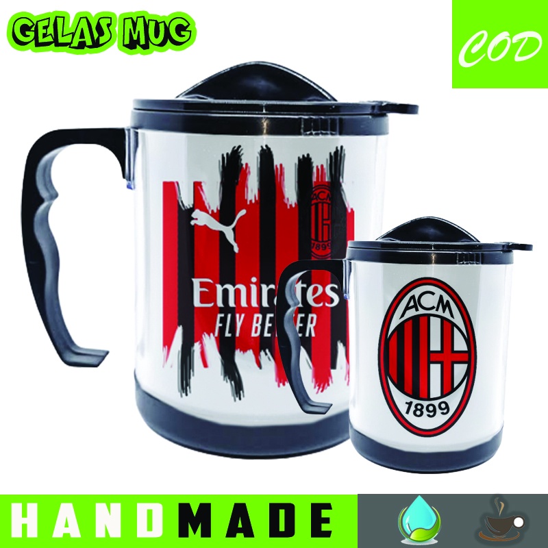Jual Botol minum Custom Gelas kopi teh unik Club sepak bola Ac Milan ...