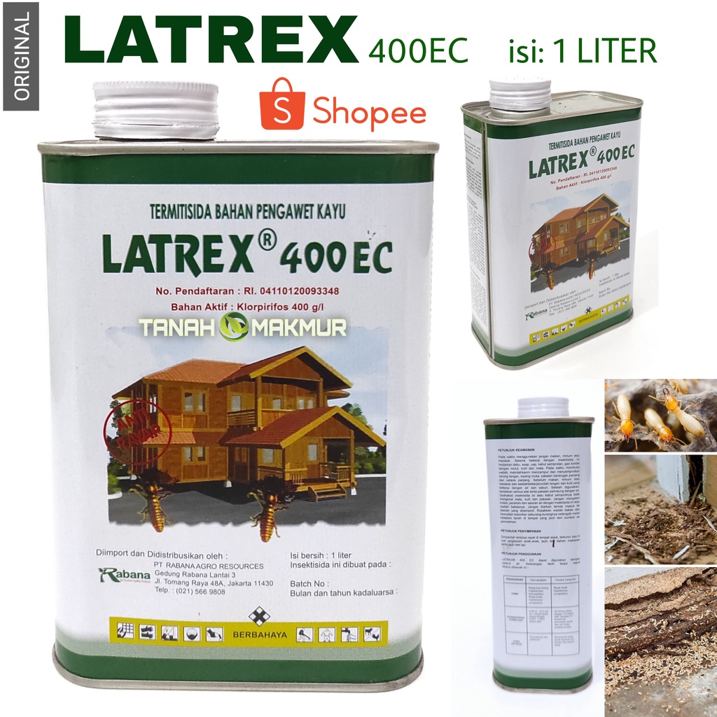 Jual LATREX 1LITER 1 LITER OBAT CAIRAN ANTI RAYAP PALING AMPUH LATREK ...