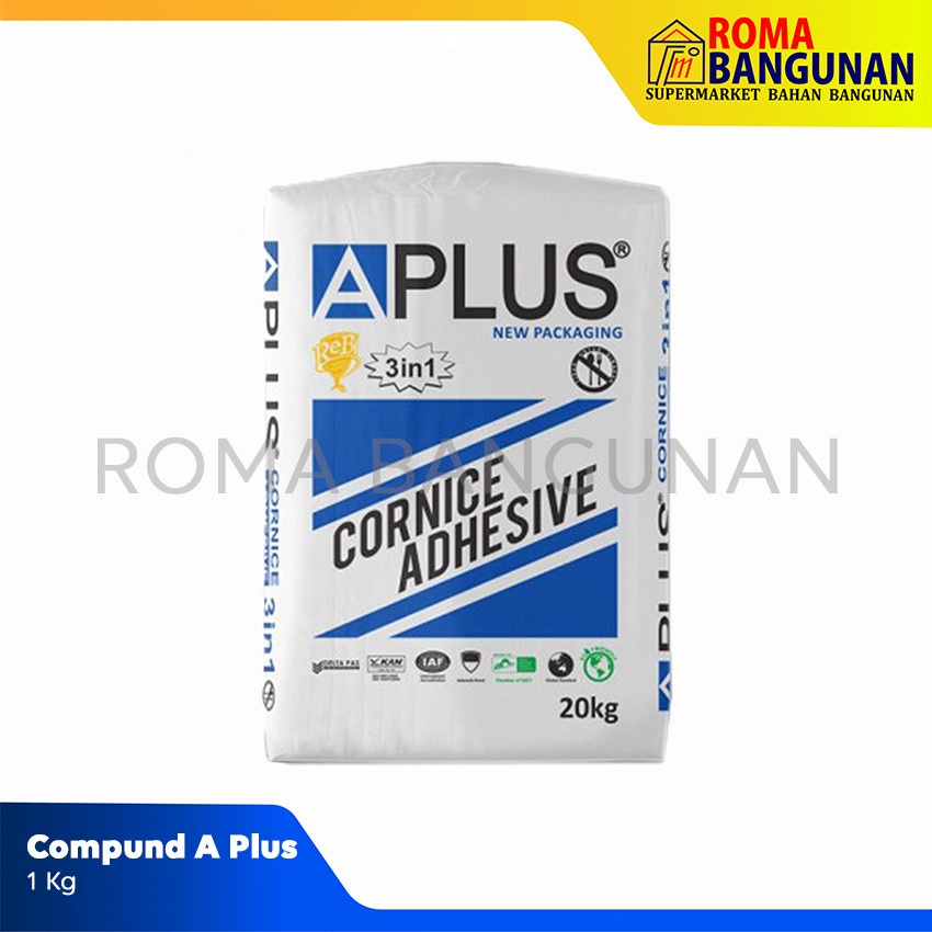 Jual Aplus Compound Cornice Kompon Gypsum / Plamir dempul Tembok 1kg ...