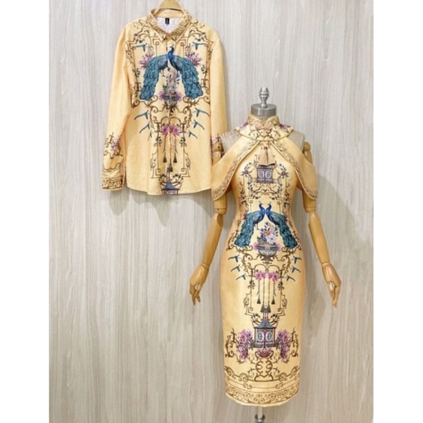 Jual kemeja cheongsam gold yellow kuning kemeja cowok qipao qibao cny ...