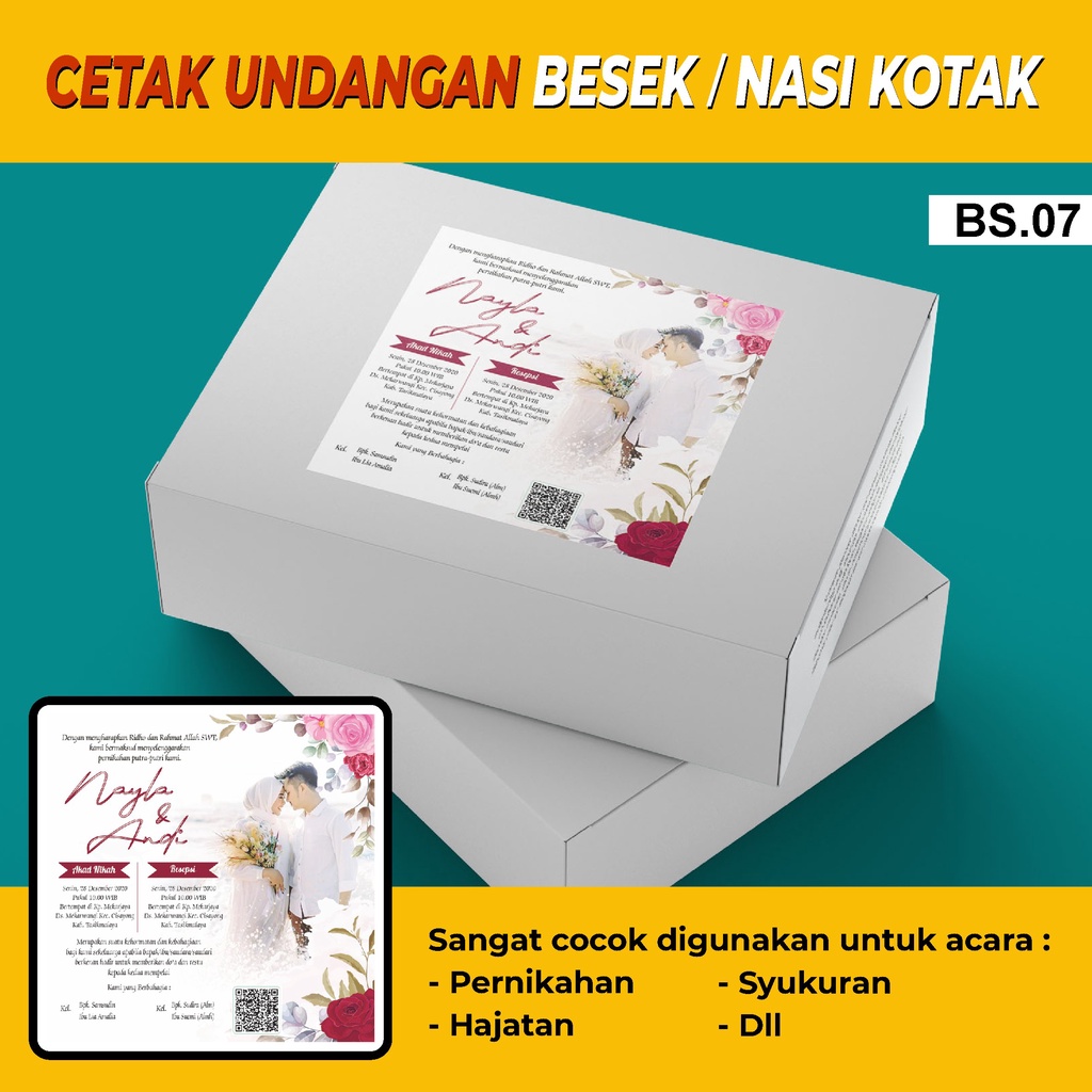 Jual UNDANGAN KOTAK NASI/ TONJOKAN/ UNDANGAN BESEK/ LABEL KOTAK NASI ...