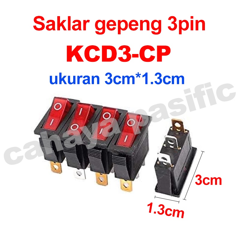 Jual Saklar Gepeng 3 Pin - Tombol Merah I & O - KCD3 | Shopee Indonesia