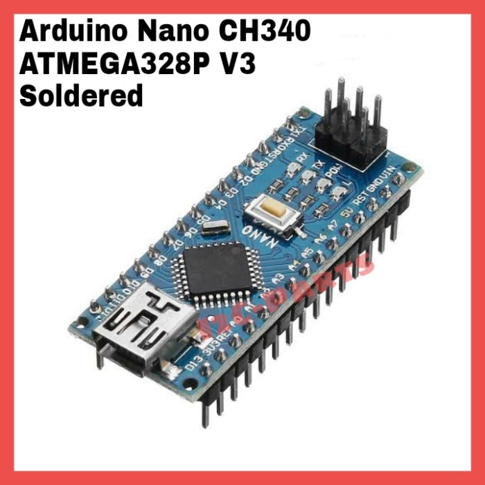Jual Arduino Nano V3 Atmega328P CH340 Compatible Board Soldered Pin I/O | Shopee Indonesia