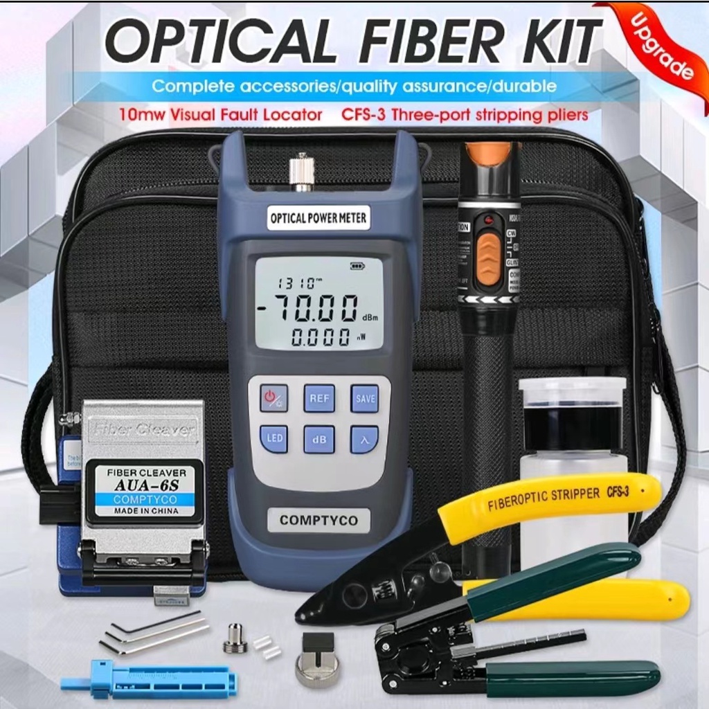 Jual Optical Fiber Tool Kit Set 10km Visual Fault Locator -70 ~ +10dbm ...