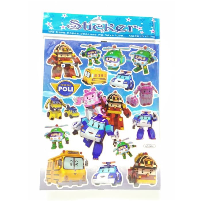 Jual Dijual Sticker Stiker Robocar Poli Anak Laki Laki dan Perempuan A ...