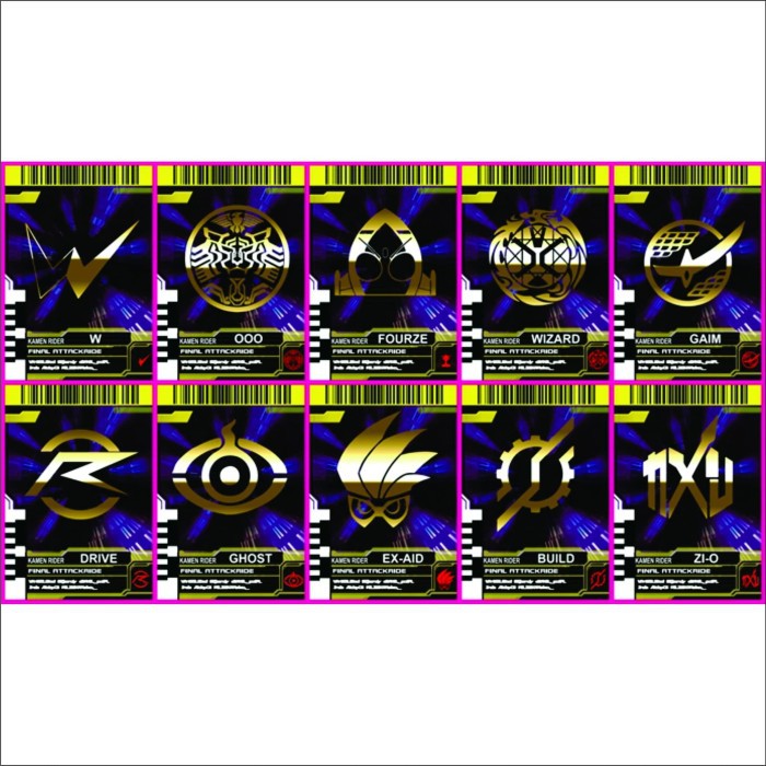 Jual 10 Custom Card Final Attack Ride Heisei 2 DX Kamen Rider Decade ...