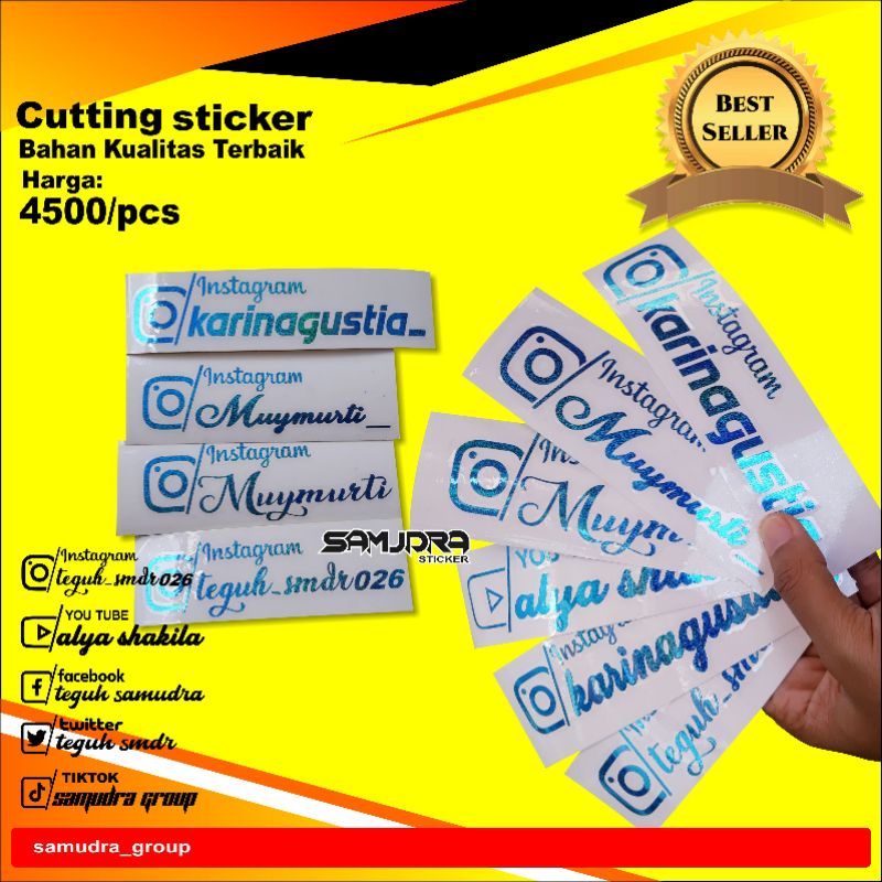 Jual Sticker custom nama IG YOUTUBE FACEBOOK TIKTOK TWITTER Dll ...