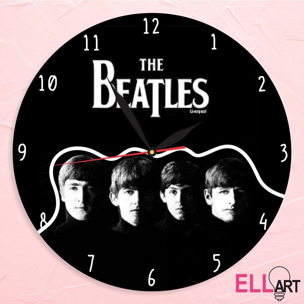 Jual Jam Dinding Kayu Logo The Beatles Pajangan Kamar Classic Retro ...