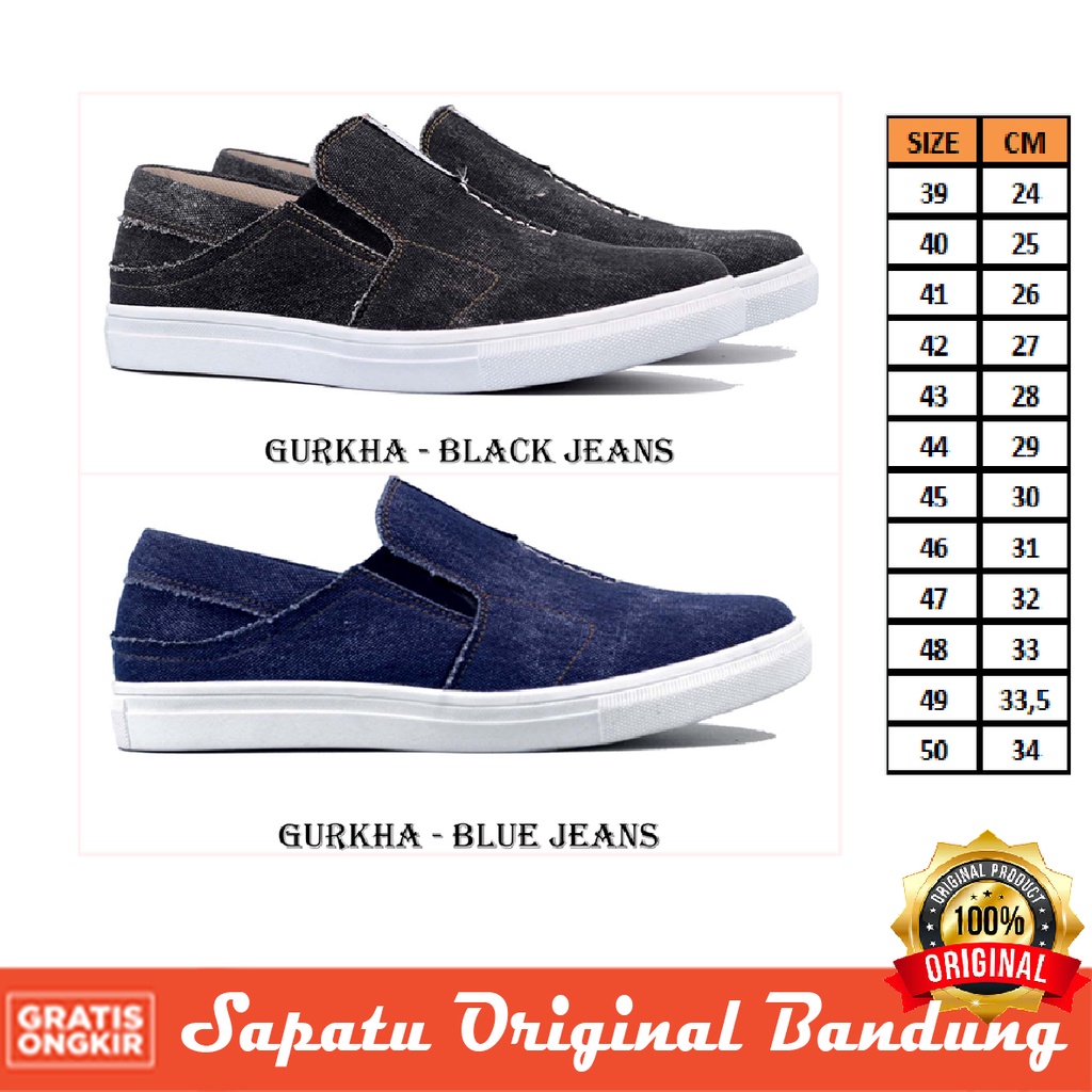 Jual PO Sepatu Slip On Jeans Jumbo Ukuran Jumbo Big Size 39 - 50 Humm3r ...