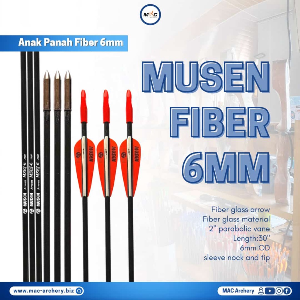 Jual ARROW MUSEN FIBER 6 MM PANAH ORIGINAL | Shopee Indonesia
