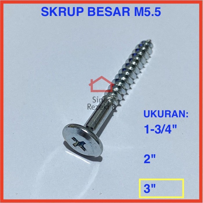 Jual Skrup Besar M5.5 3" inch / 7.5 cm Prabot Furniture Screw Mur Baut ...