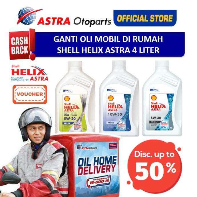 Jual Ganti Oli Mobil Di Rumah - Shell Helix Astra 4 Liter (Voucher) Ori ...