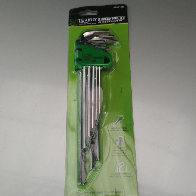 Jual KUNCI L TEKIRO PANJANG 8 PCS HEX KEY LONG SET 8 PCS | Shopee Indonesia