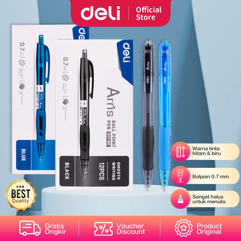 Jual Deli Ballpoint EQ17 Pen Pulpen 0.7mm 1 Pulpen | Shopee Indonesia