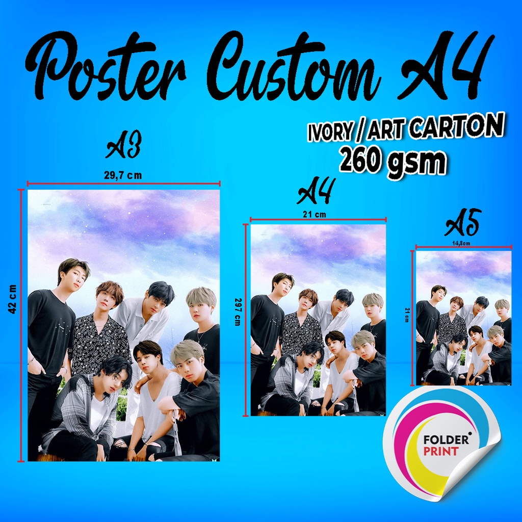 Jual Cetak Poster Custom A4 Glossy Art Karton 260 Gram | Shopee Indonesia