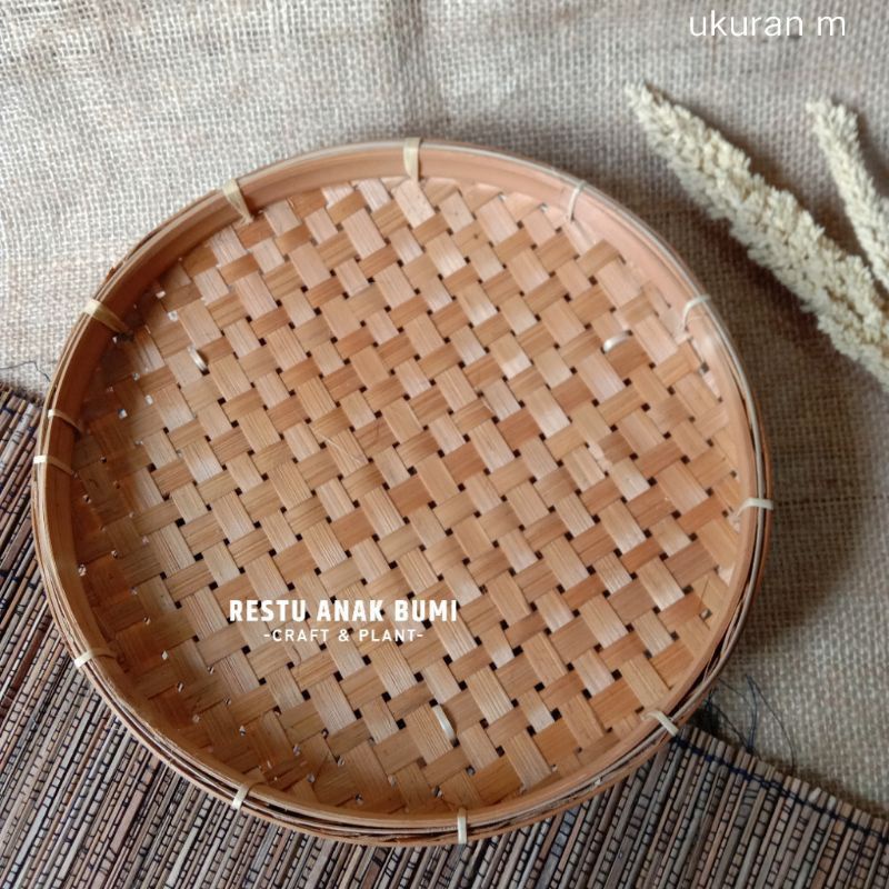 Jual (B115) Piring Bambu Bulat M 25cm / Tempat Snack / Wadah Saji ...