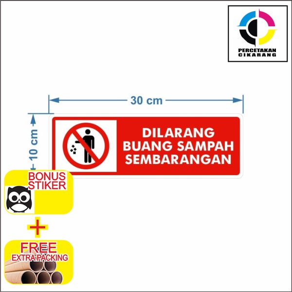 Jual Murah Rambu Sign Papan Dilarang Membuang Sampah 30cm x 10cm ...