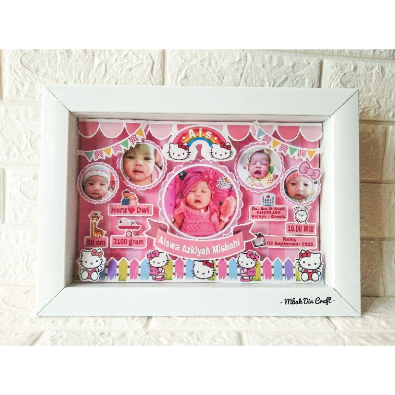 Jual POP UP FRAME BIODATA KELAHIRAN BAYI UK. 20x30 TEMA HELLO KITTY ...