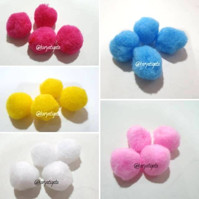Jual Pom Pom 3 cm Bahan Craft - Warna (isi 4 pcs) | Shopee Indonesia