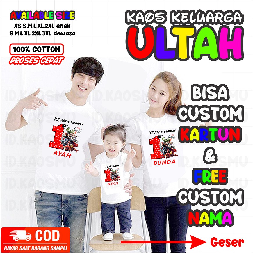 Jual Baju Kaos Ulang Tahun Keluarga / Baju Kaos Keluarga / Kaos Ultah ...