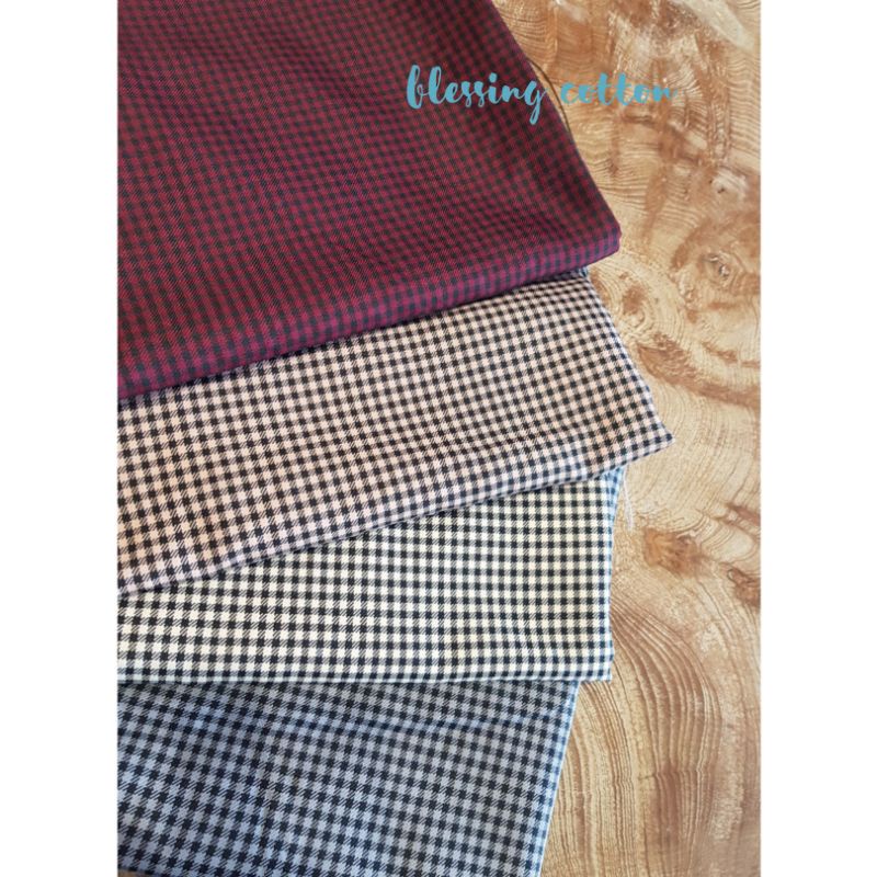 Jual Kain Poly Katun Motif Gingham Kotak PE004 [Min. Beli 1 Meter ...
