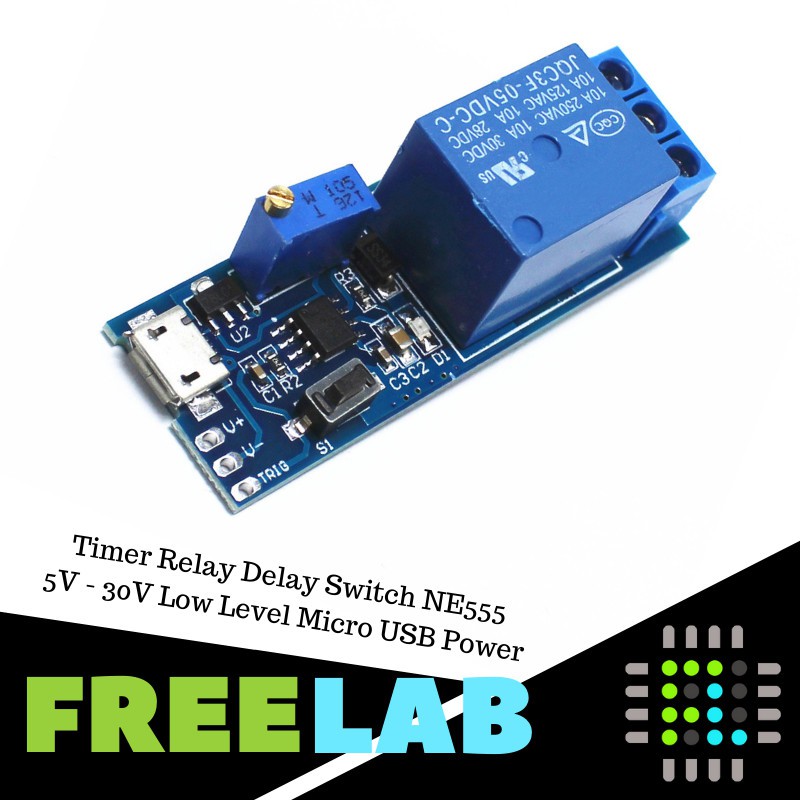 Jual Timer Relay Delay Switch NE555 5V - 30V Low Level Micro USB Power ...