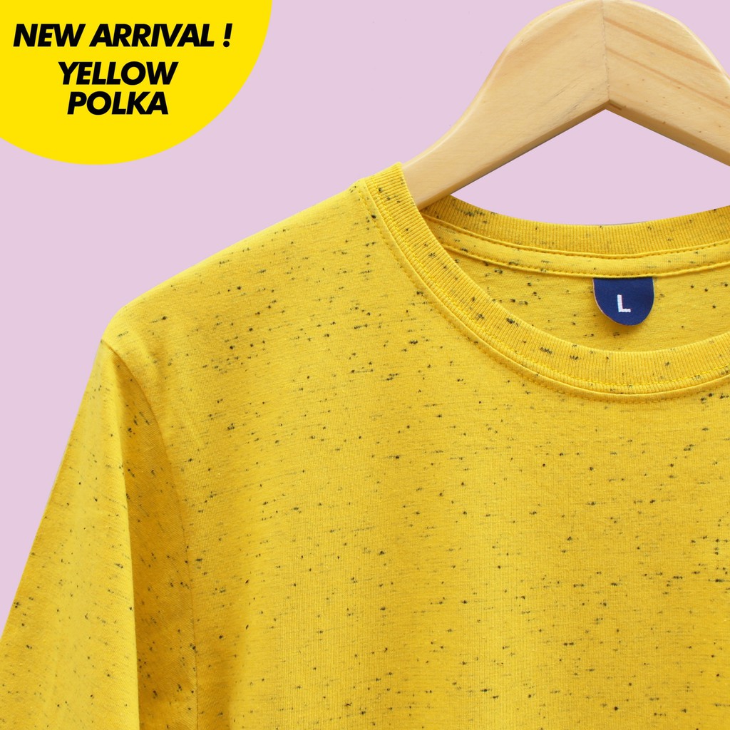 Jual Baju Kaos Polos Pendek Yellow Polka di pakai cowok atau cewe ...