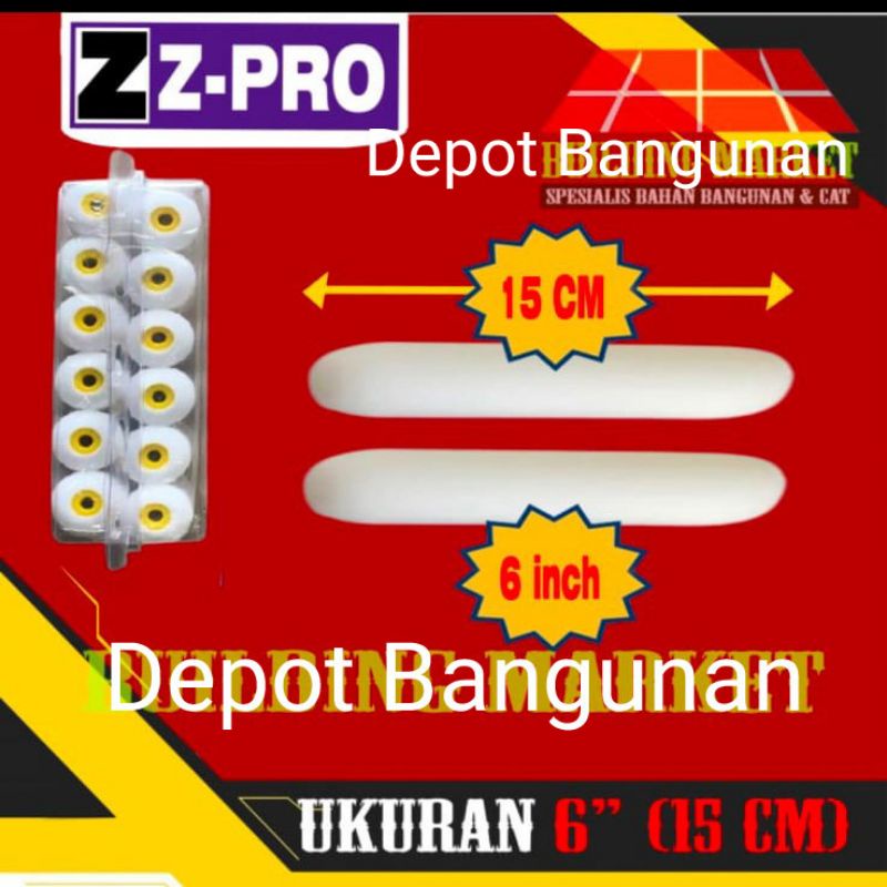 Jual Refill Kuas Roll Cat Tembok Busa Kuas Rol Cat Minyak Z-Pro 6 Inch ...