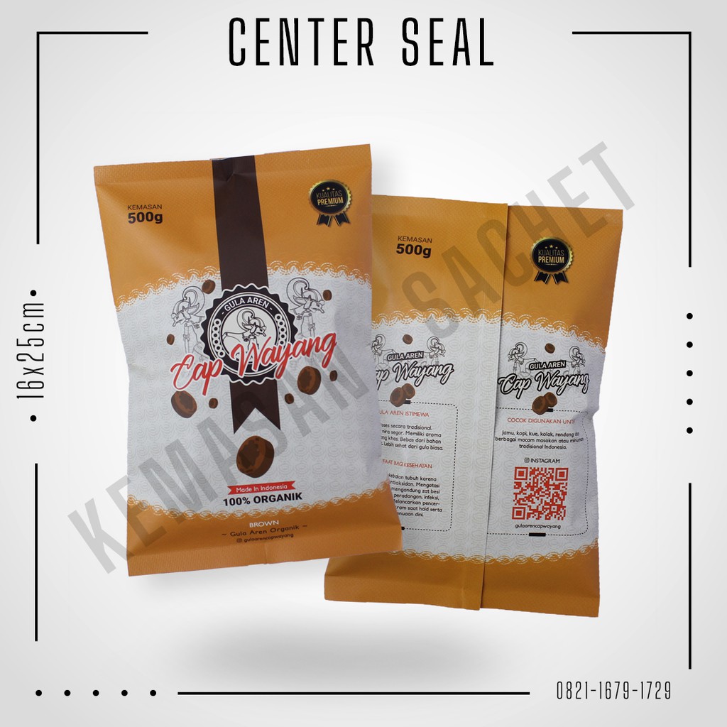 Jual Cetak Kemasan Center Seal Full Print Ukuran 16x25 | Shopee Indonesia