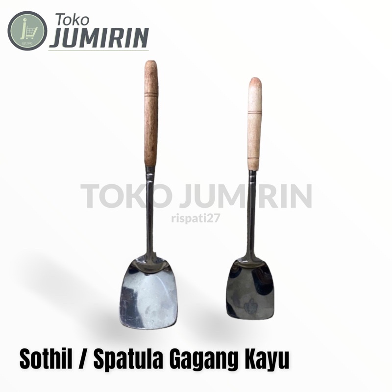 Jual Sothil / Spatula Stainless Steel Gagang Kayu | Shopee Indonesia