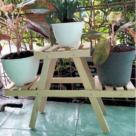 Jual Rak bunga kayu minimalis / tempat bunga efektif berat hanya 1kg ...