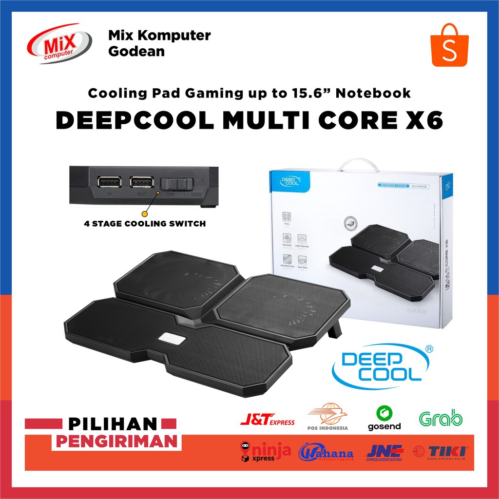 Jual Kipas Laptop Deep Cool Multi Core X6 Cooler Fan Cooling Pad ...