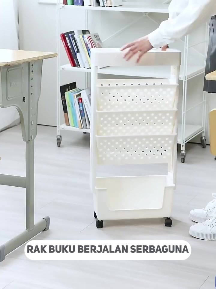 Jual Muzy Rak Penyimpanan Buku/ Koran / Majalah Rak Buku Roda Rak Dapur ...