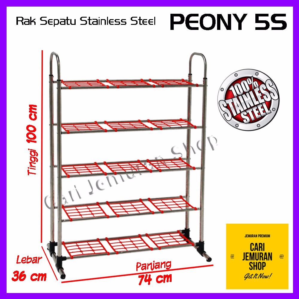 Jual Rak Sepatu Stainless 5 Susun (PEONY 5S) | Shopee Indonesia
