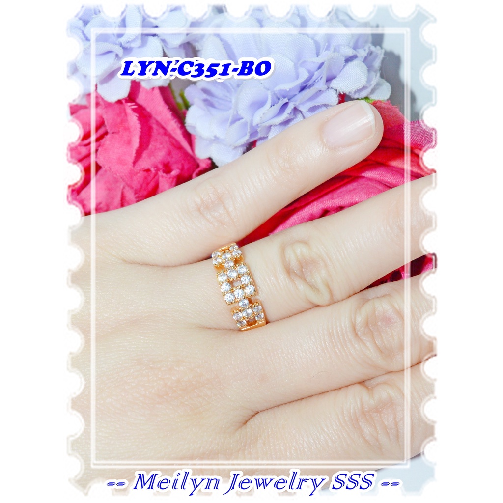 Jual Cincin Lapis Emas 18K LYN-C351-BO Gold Merek Meilyn Original ...