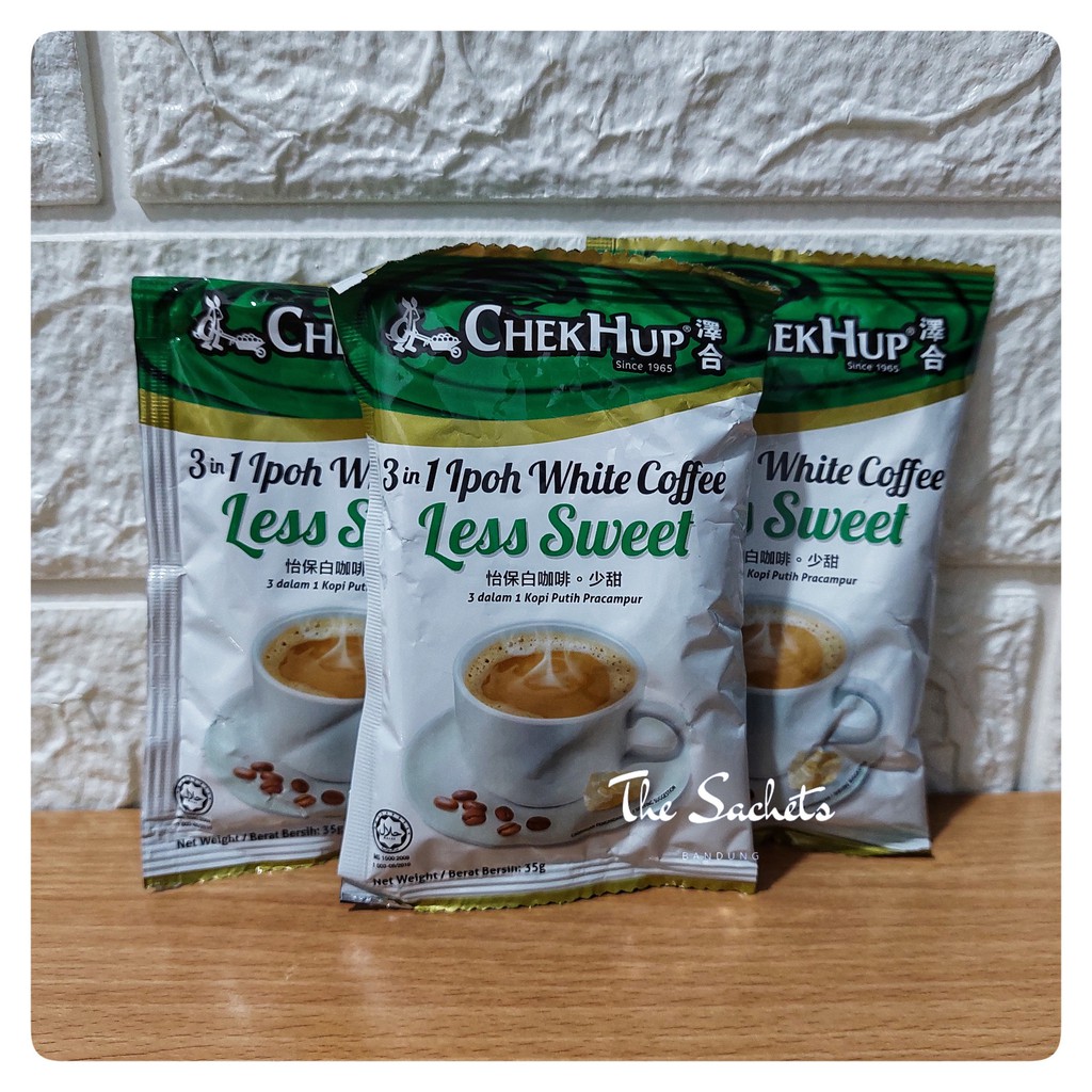 Jual ChekHup 3 in 1 Ipoh White Coffee Less Sweet Sachet | Shopee Indonesia