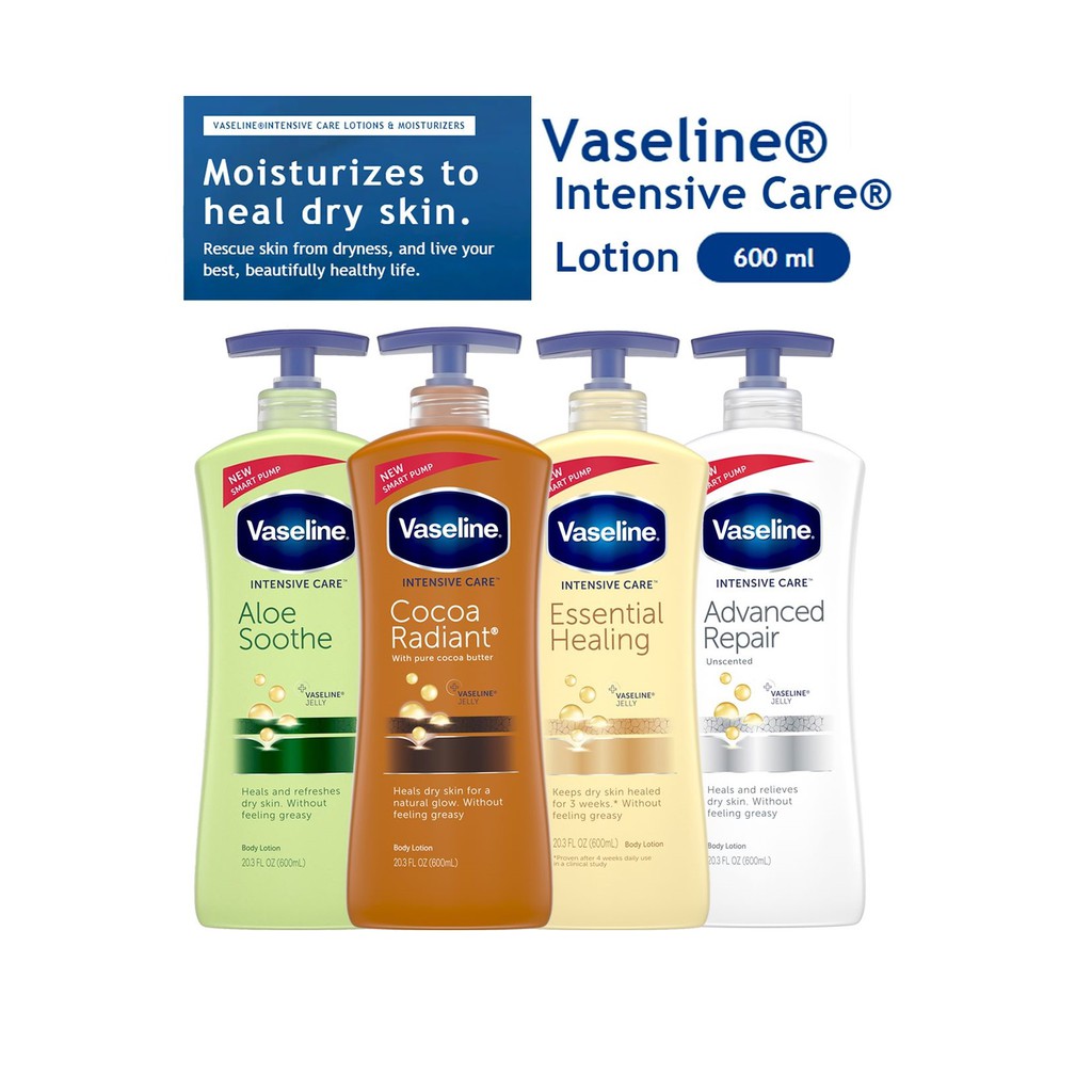 Jual Vaseline Intensive Care Hand & Body Lotion - PUMP (600ml) | Shopee ...