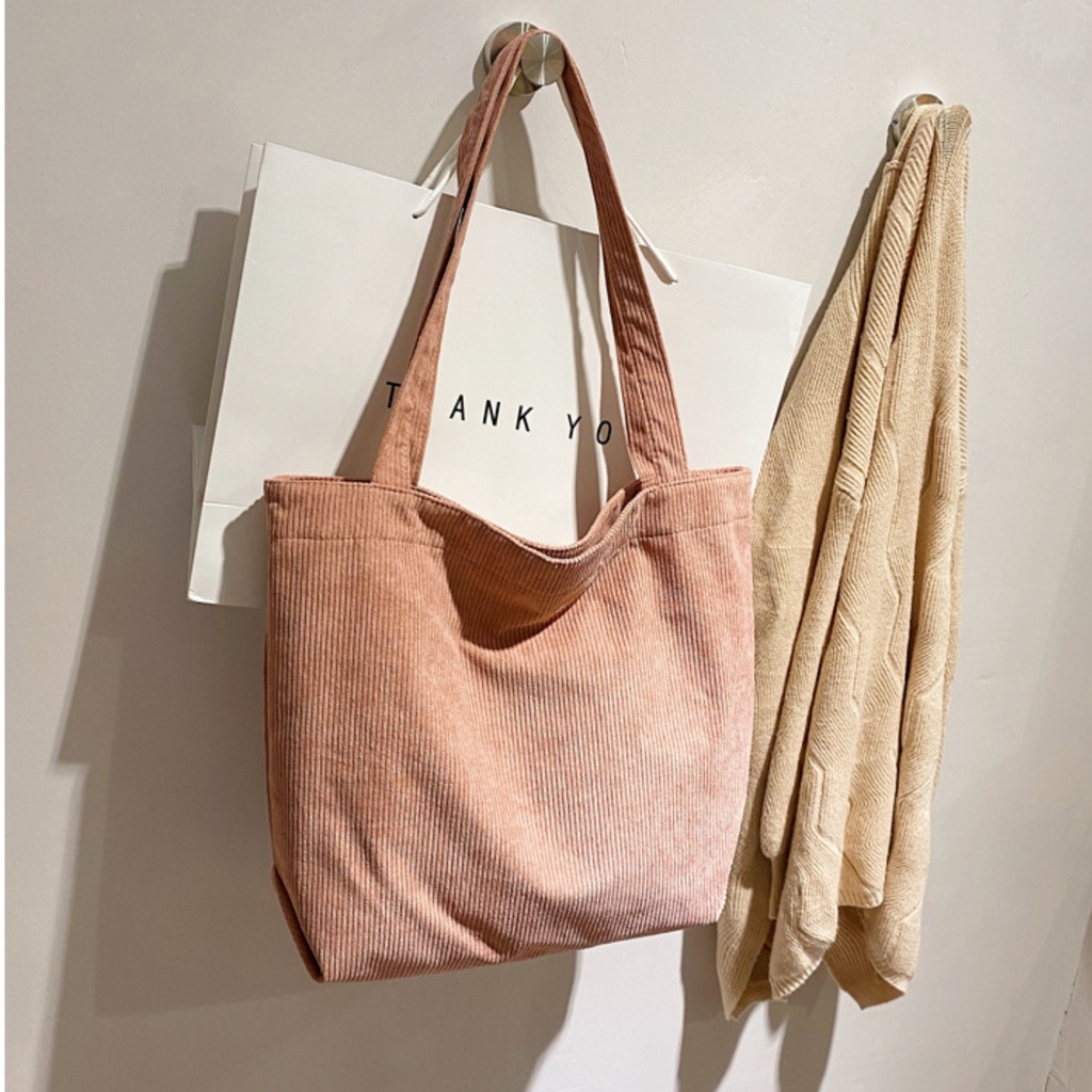 Jual Corduroy Totebag Colorful Women Bag Stylish Trendy Aesthetic ...