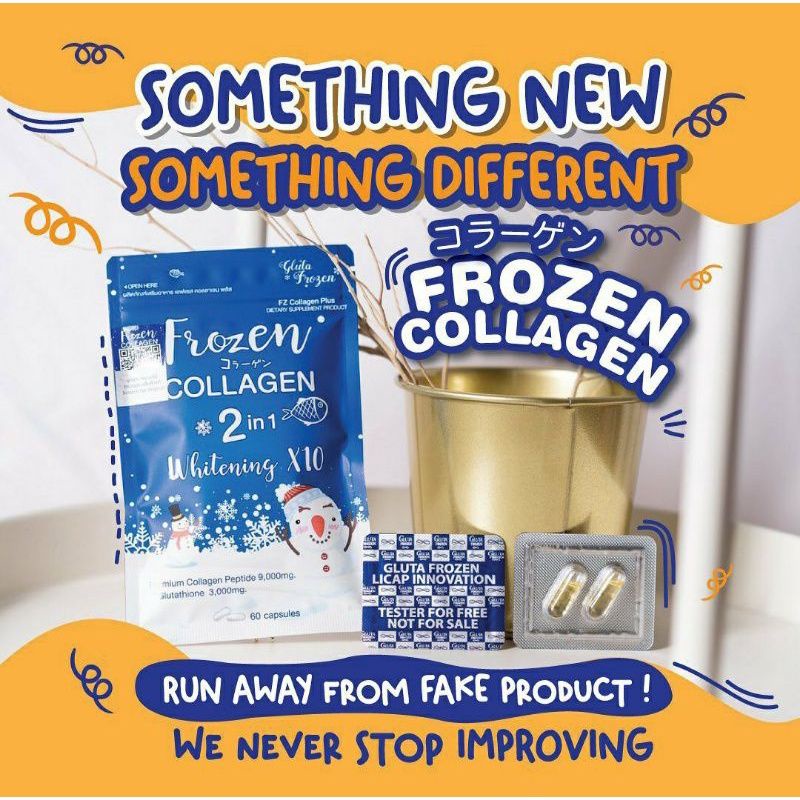 Jual FROZEN COLLAGEN ORIGINAL THAILAND 2in1 WHITENING 60 KAPSUL ...