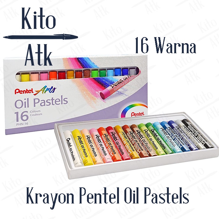 Jual Crayon Pentel Oil Pastels 16 Warna / Krayon 16 Warna | Shopee ...