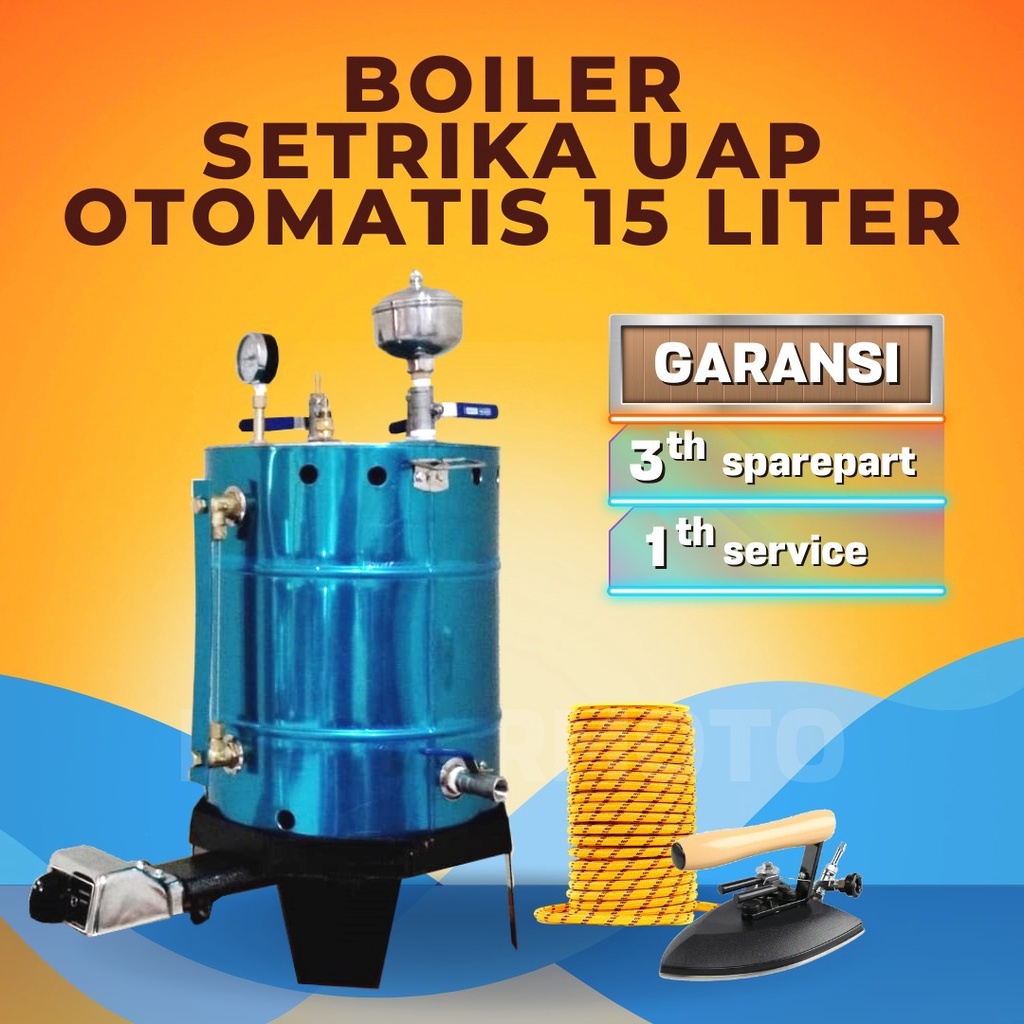 Jual Setrika Uap Boiler Steam Laundry 15 liter Otomatis Api Mistermoto ...