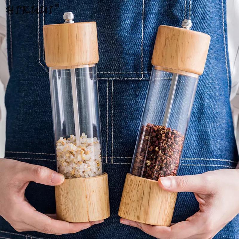 Jual grinder dapur merica lada garam / salt pepper mill wooden grinder ...