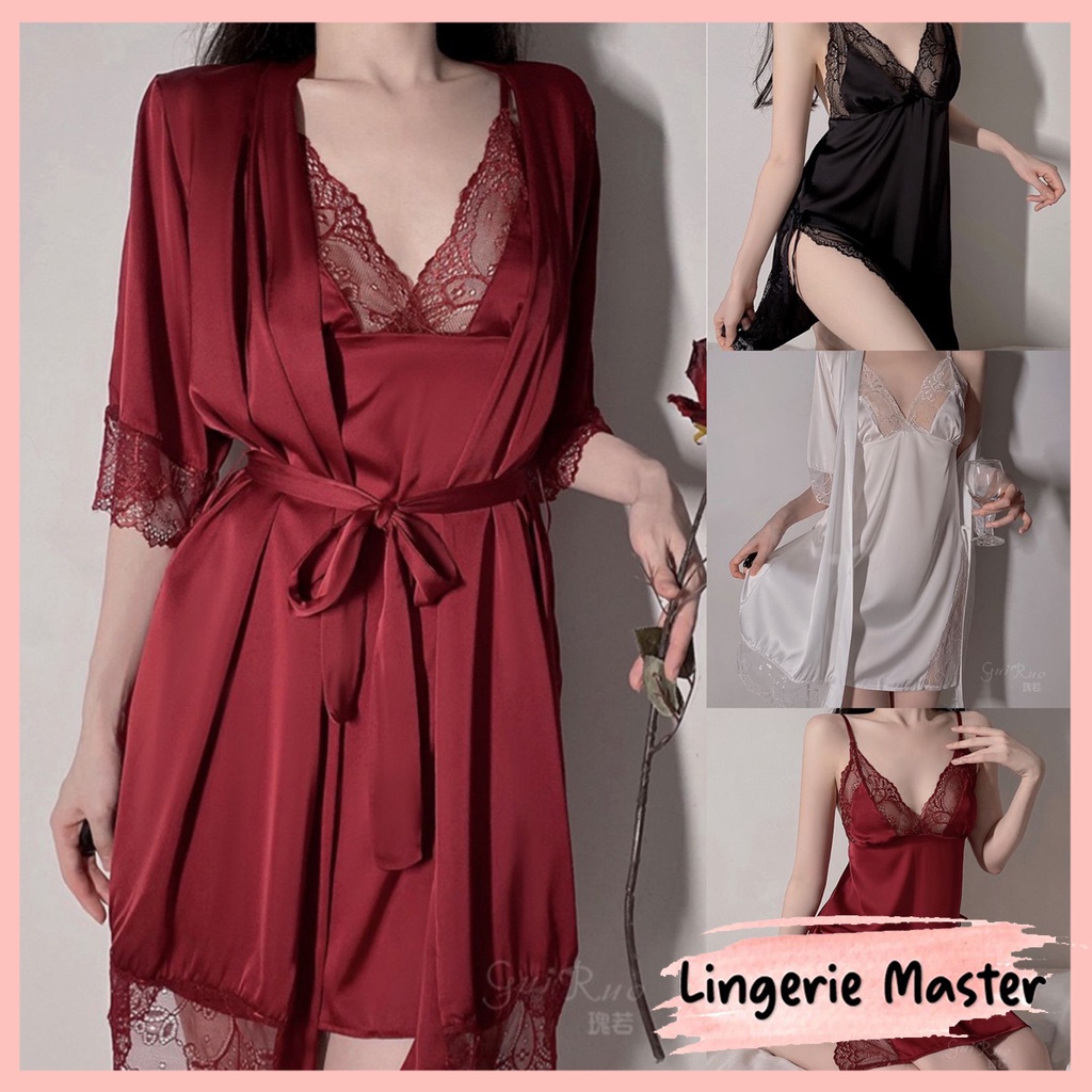 Jual [ LINGERIE MASTER ] - (L-11) Kimono Lingerie Satin Silk Baju Tidur Wanita Dewasa / Kimono ...