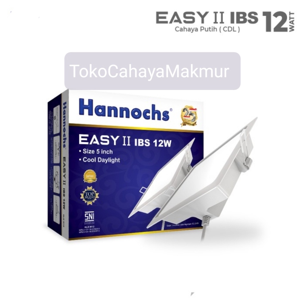 Jual Lampu LED Downlight Hannochs Easy II IBS Square Segi 3w,5w,7w,9w,12w,15w,20w,25w ...