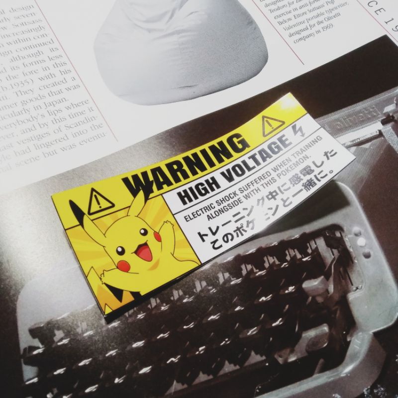 Jual Stiker Warning Pokemon High Voltage Pikachu | Shopee Indonesia