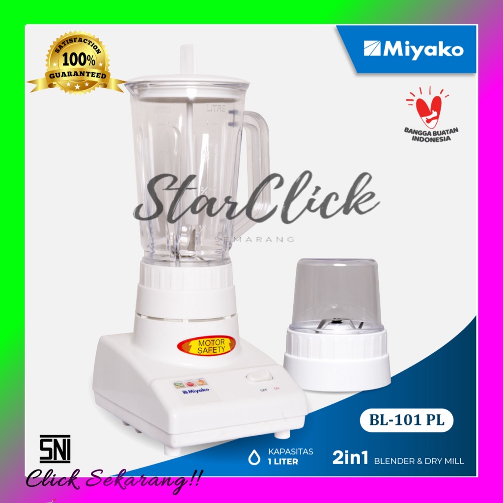 Jual Miyako Blender 2 in 1 BL 101 PL / BL-101 PL / BL101PL [Garansi Resmi] | Shopee Indonesia