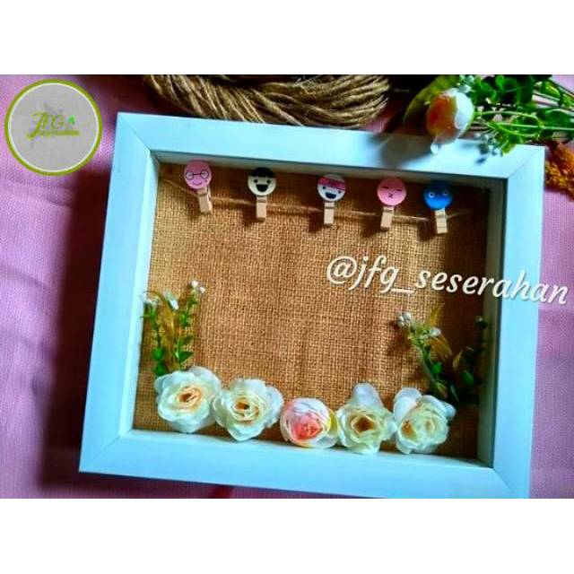 Jual Bingkai foto rustic dengan wooden clip emotion/lucu dan menarik ...