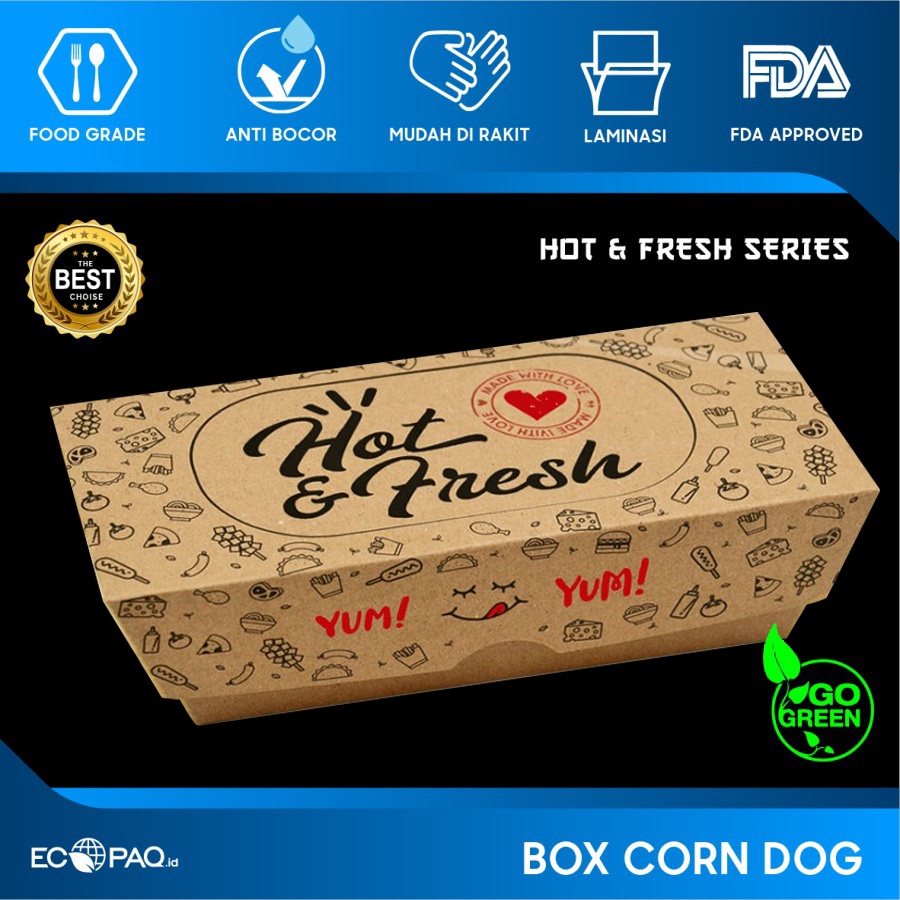 Jual Box CornDog - Dus Corn Dog - Kotak Corn Dog (50 pcs) | Shopee ...